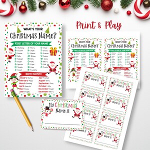 What's Your Christmas Name Game Christmas Party Game Printable ...