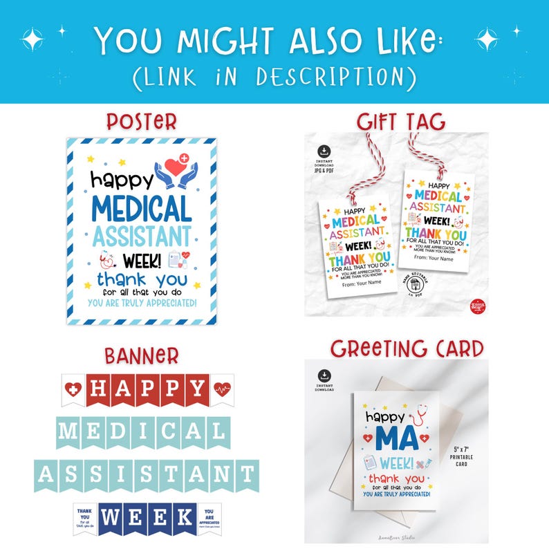 Medical Assistant Week Gift Tags – Printable MA Appreciation Thank You ...