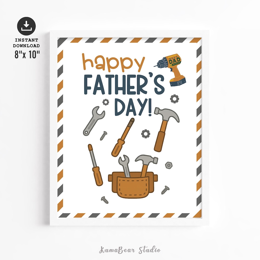 Father's Day Poster Printable, Fathers Day Sign Printable, Happy Father ...