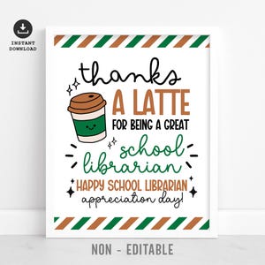 School Librarian Appreciation Day Sign Printable, School Librarian Day ...