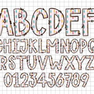 School Doodle Alphabet Bundle, Teacher Alphabet PNG, School PNG, School ...
