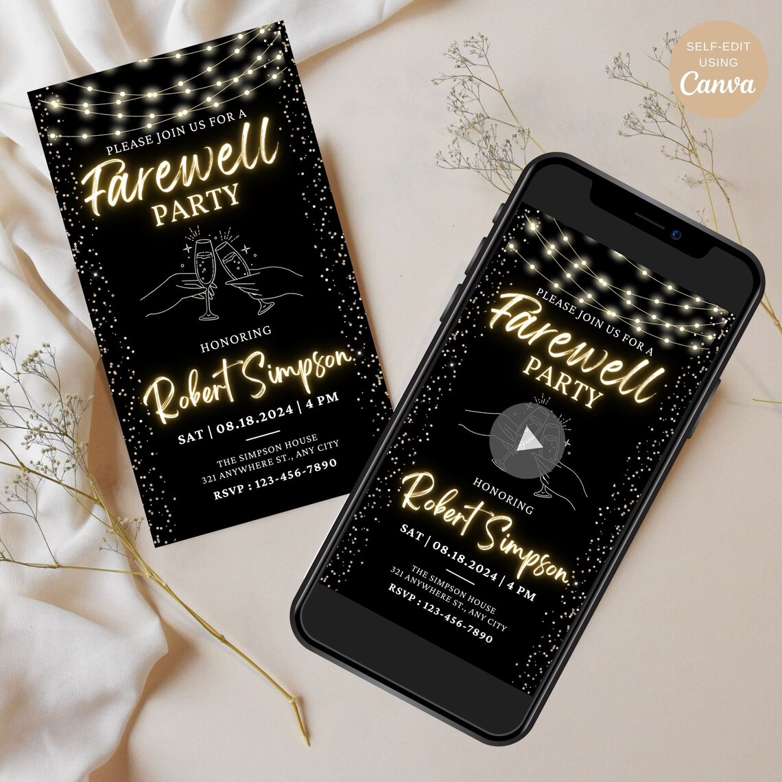 Farewell Party Invitation Digital Farewell Invitation Editable Template ...