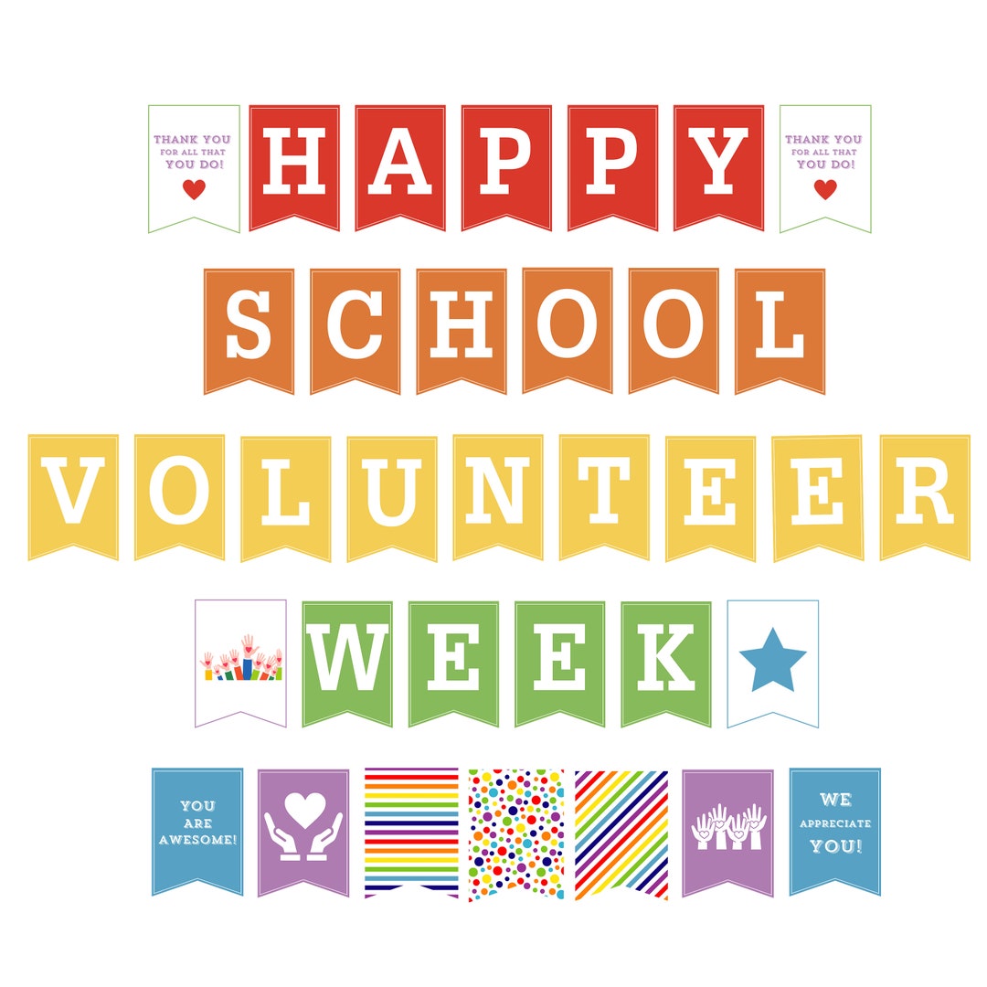 Printable Volunteer Week Banner, Happy School Volunteer Week Banner ...