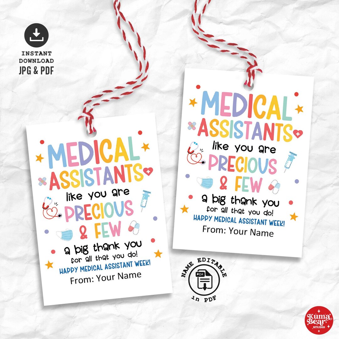 Medical Assistants Recognition Week Gift Tags – MA Week Favor Tag ...