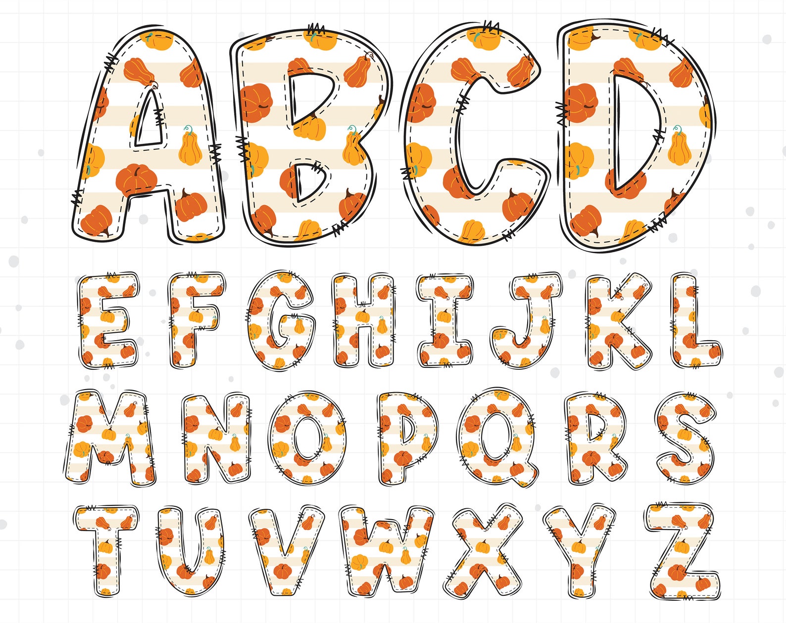 Fall Alphabet Letters Bundle PNG Files Fall Sublimation - Etsy