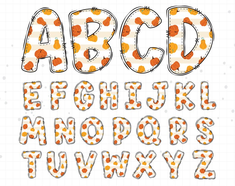 Fall Alphabet Letters Bundle PNG Files Fall Sublimation - Etsy