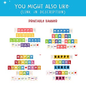 School Lunch Hero Printable Banner, Happy School Lunch Hero Day Banner ...