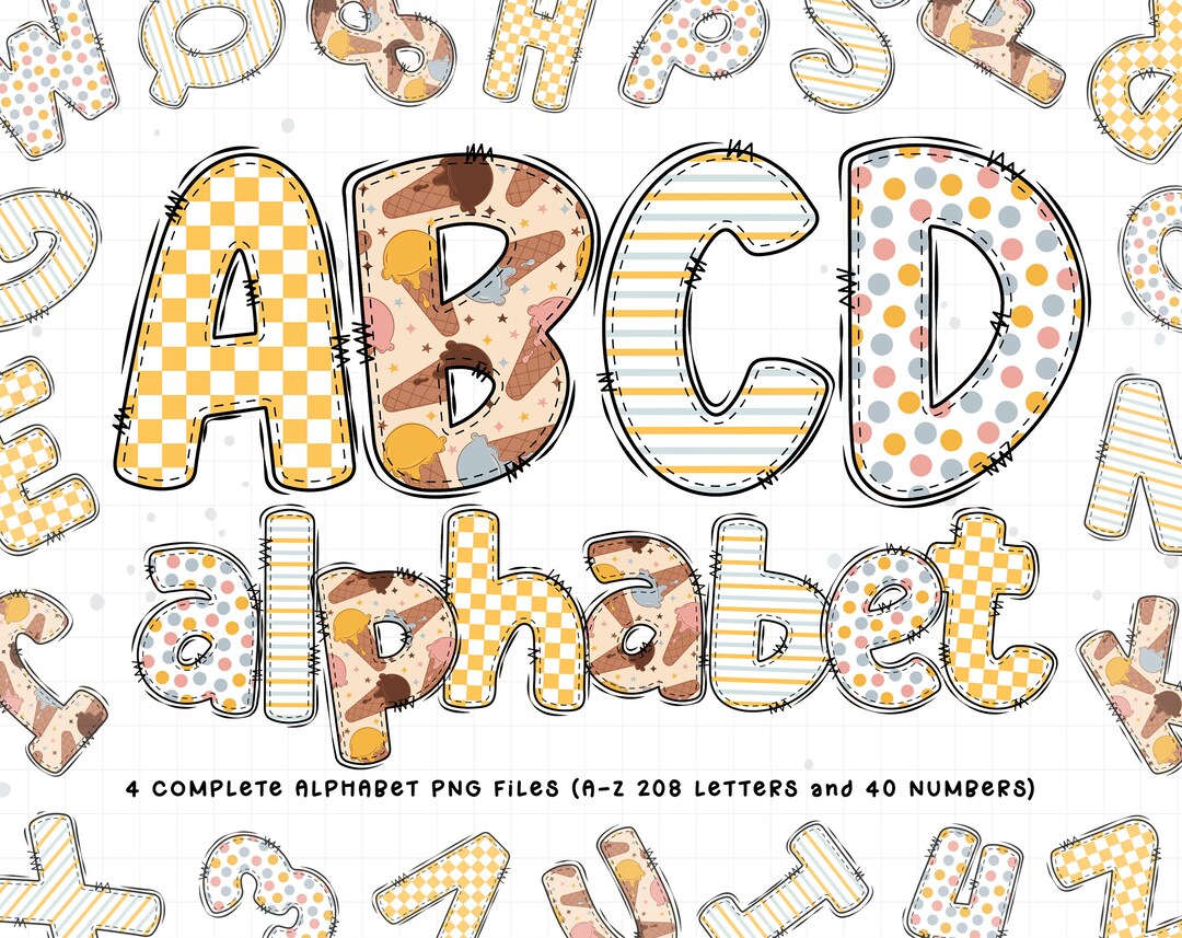 Sweet Summer PNG, Ice Cream Birthday, Ice Cream Letters PNG Bundle, Ice ...