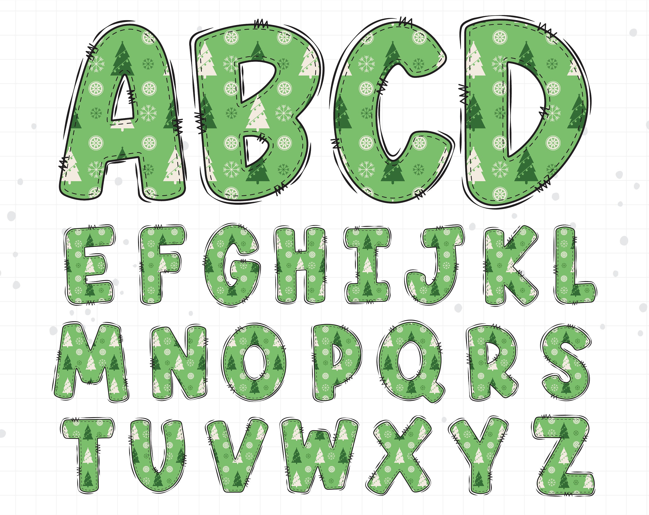 Christmas Alphabet PNG Alphabet Sublimation Alphabet Letters - Etsy