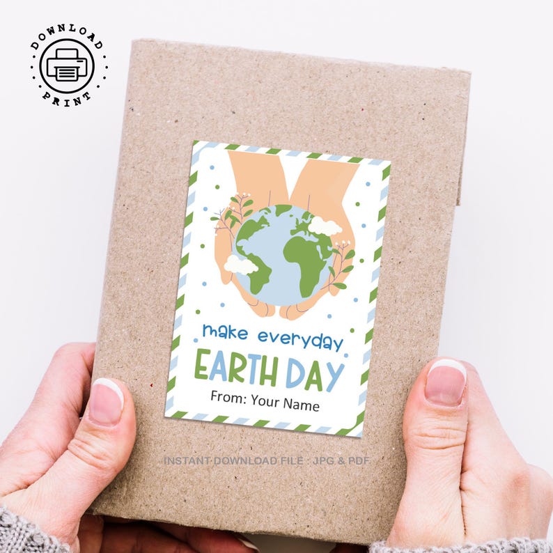 Make Everyday Earth Day Gift Tags Printable (digital Download) - Etsy