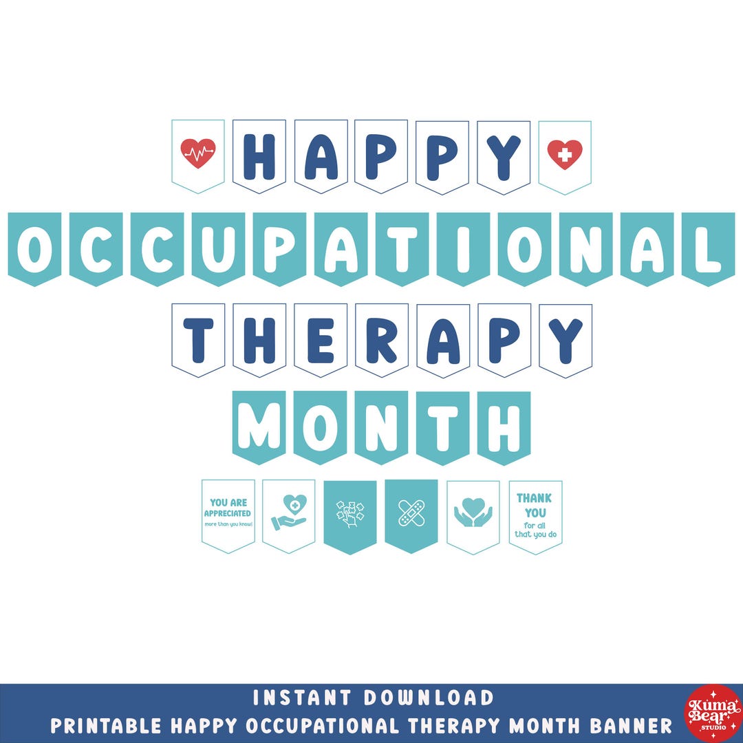 Occupational Therapy Month Printable Banner, OT Month Bulletin Board ...