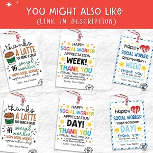 Happy Social Work Day Tag Printable, Social Worker Appreciation Gift ...