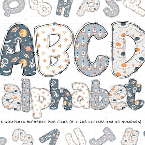 Space PNG, Space Alphabet PNG, Space Doodle Letters, Space Sublimation ...