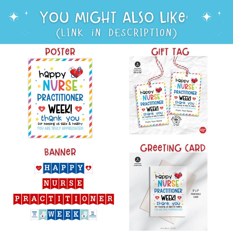 Nurse Practitioner Week Gift Tags, NP Week Thank You Tags Printable ...