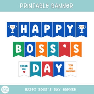 Boss Day Banner Printable Boss Appreciation Day Decor, Happy Boss's Day ...