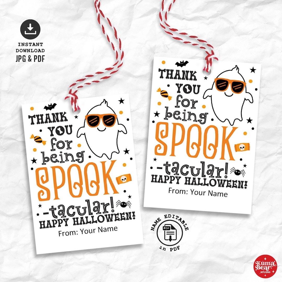 Halloween Ghost Gift Tags – Spooktacular Thank You Tags, Teacher ...
