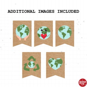 Earth Day Banner Printable, Happy Earth Day Printable Bunting Flags ...