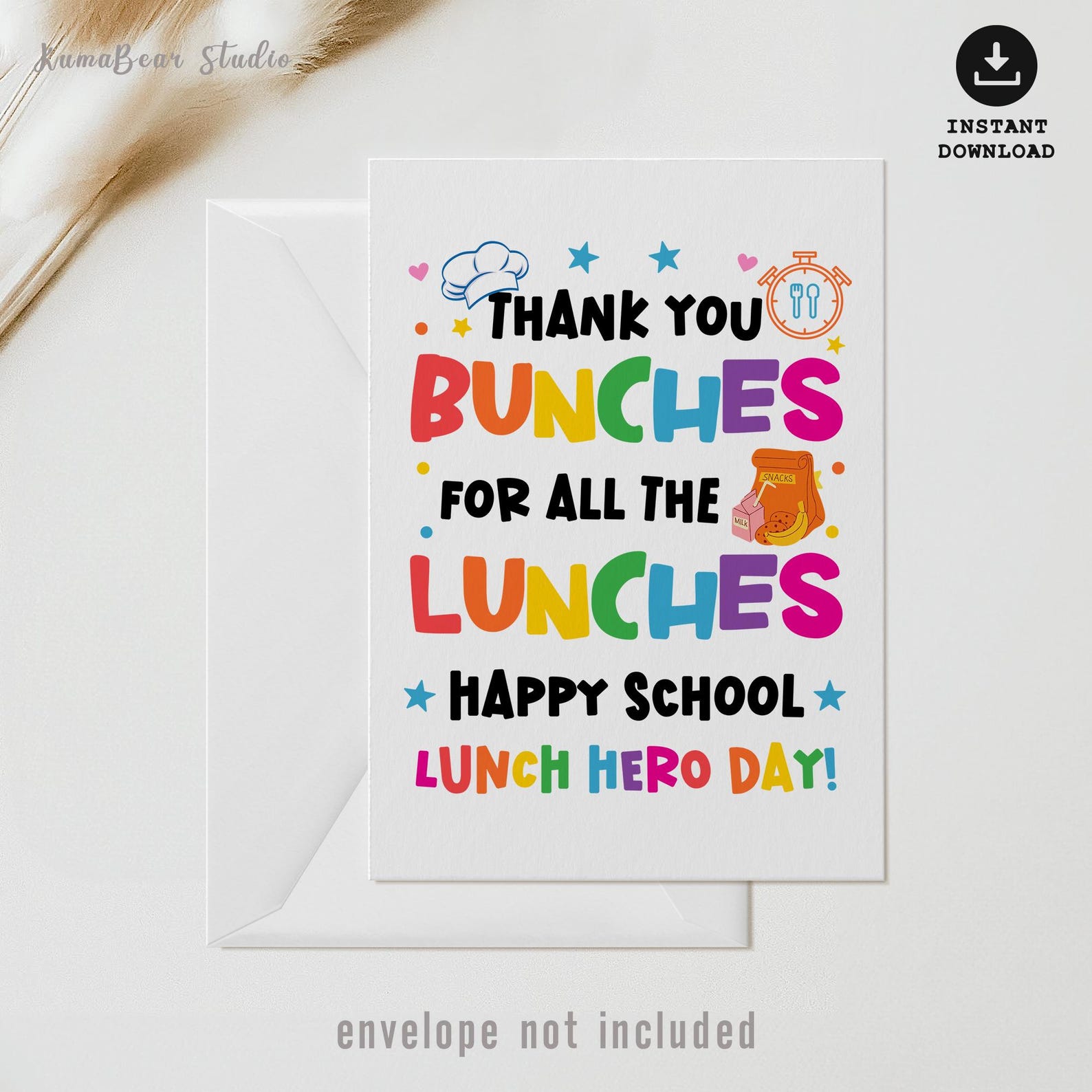 School Lunch Hero Day Card Printable, Cafeteria Staff Appreciation ...