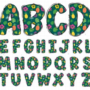 Tropical PNG, Aloha Tropical Doodle Alphabet, Tropical Letters PNG ...