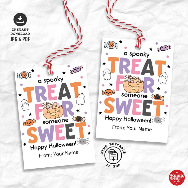 Halloween Gift Tags – Printable Spooky Treat for Sweet Tags for Kids ...