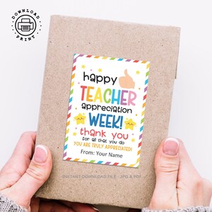 Teacher Appreciation Gift Tag Printable, Teacher Week Printable Gift ...