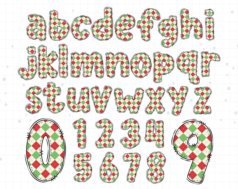Christmas Alphabet PNG Alphabet Sublimation Alphabet Letters - Etsy