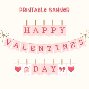 Printable Banner Valentine's Day Decor, Valentine Banner Printable ...