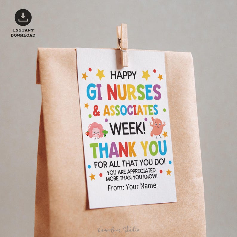 GI Nurses Week Gift Tags Printable, Gastroenterology Team Appreciation ...