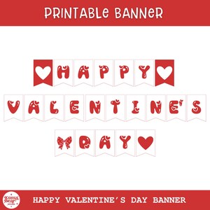 Valentine Banner Printable, Valentine Decor, Happy Valentine's Day ...