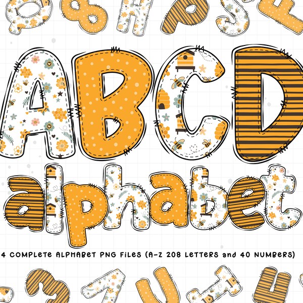 Honey Bee Alphabet - Etsy