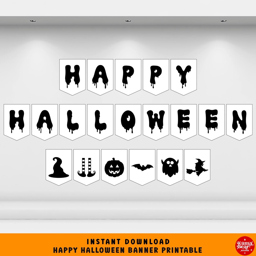 DIY Printable Banner, Halloween Home Decor, Trick or Treat Banner ...
