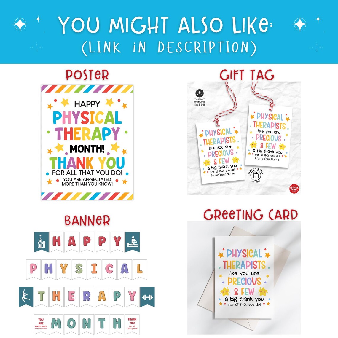 Physical Therapist Appreciation Card – Printable Thank You Greeting ...