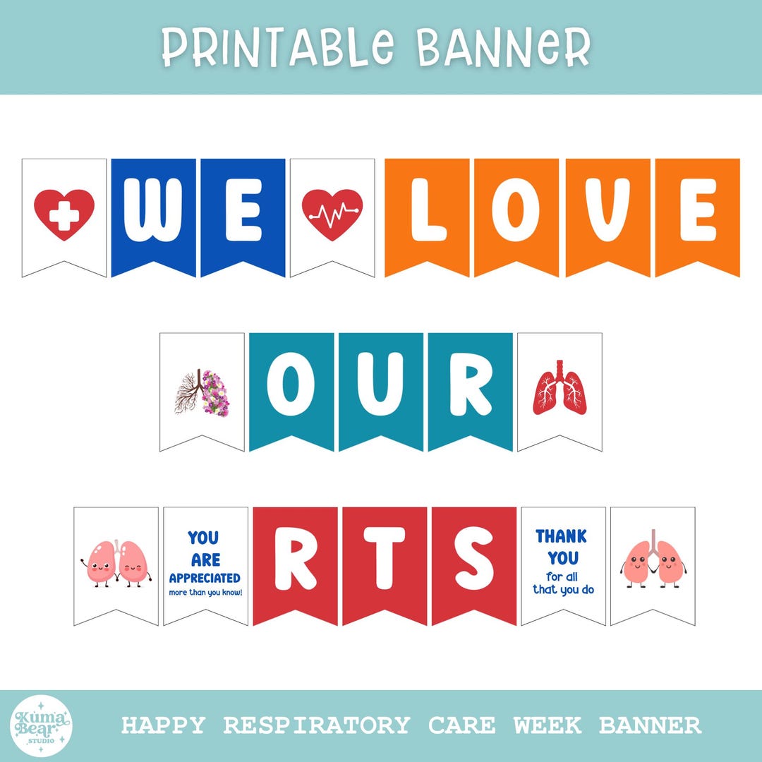 Respiratory Therapist, Respiratory Care Week Banner Printable, Thank ...