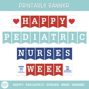 Printable Banner Pediatric Nurses Week, PEDS Nurse, Pediatric Nurse ...