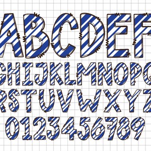 Blue and White Alphabet Letters PNG Bundle, Alphabet PNG, Alphabet ...