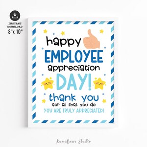 Employee Appreciation Day Printable Sign, Employee Appreciation Week ...