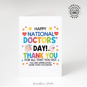 National Doctors Day Card Printable, Happy Doctors' Day Cards, Doctors ...