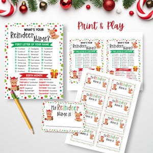 Christmas Game Printable What's Your Reindeer Name, Christmas Game ...