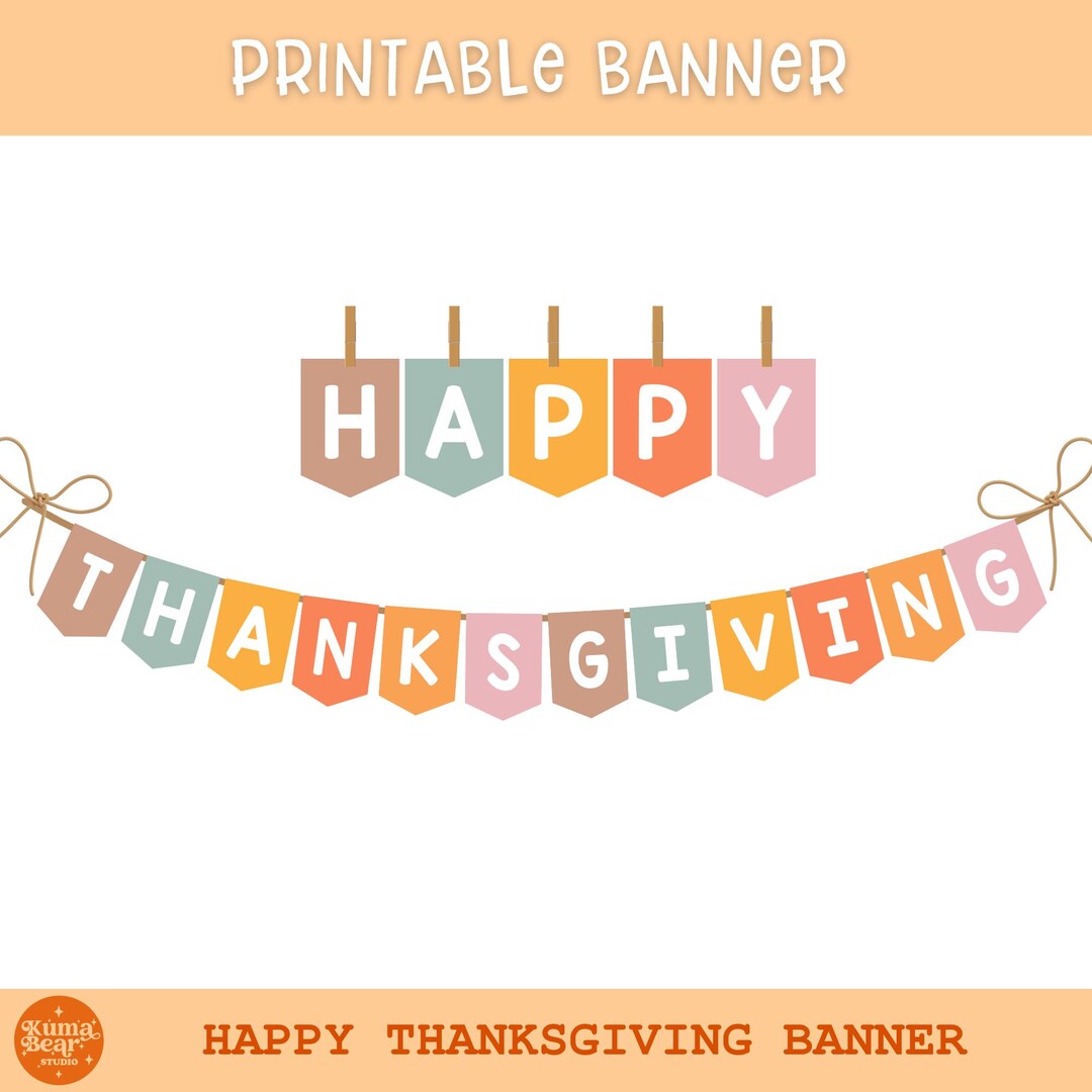 Thanksgiving Banner Printable Thanksgiving Banner PNG, Friendsgiving ...