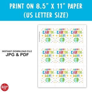 Happy Earth Day Gift Tags Printable, Editable Name (digital Download ...