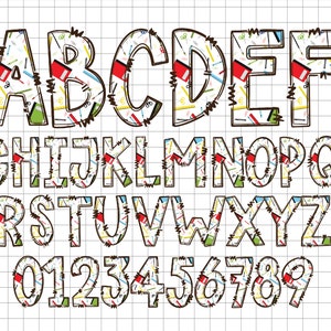School Doodle Alphabet Bundle, Teacher Alphabet PNG, School PNG, School ...