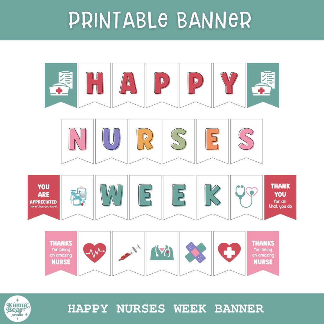 Nurse Appreciation Week Banner Printable, Nurses Week Banner Printable ...
