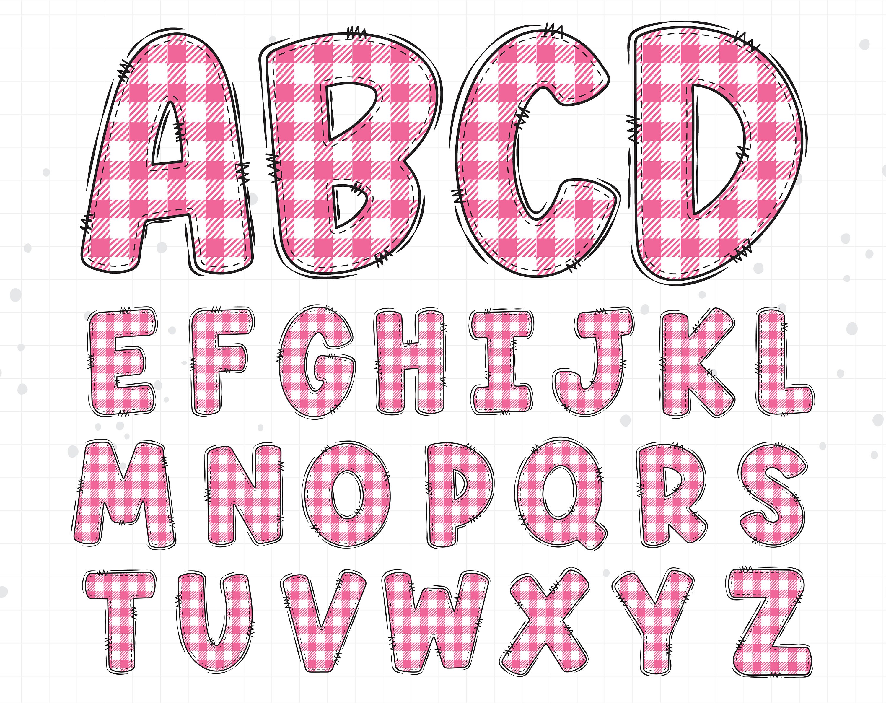 Pink Breast Cancer Awareness Alphabet Letters Bundle PNG Files, Breast ...