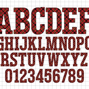 Buffalo Plaid Christmas Sublimation, Doodle Hand Drawn Letters ...