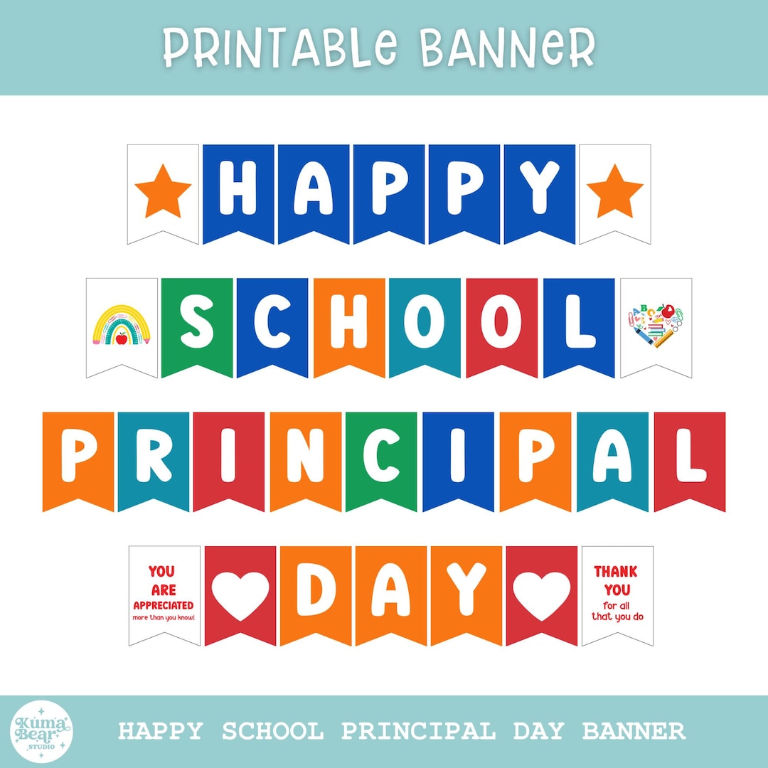 School Principals' Day Printable Banner, Principal Appreciation, School ...