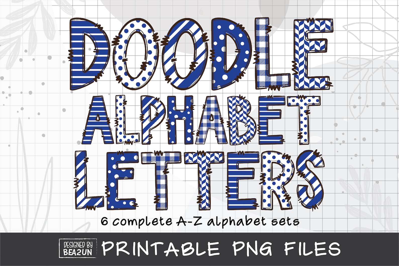 Blue and White Alphabet Letters PNG Bundle Alphabet PNG - Etsy