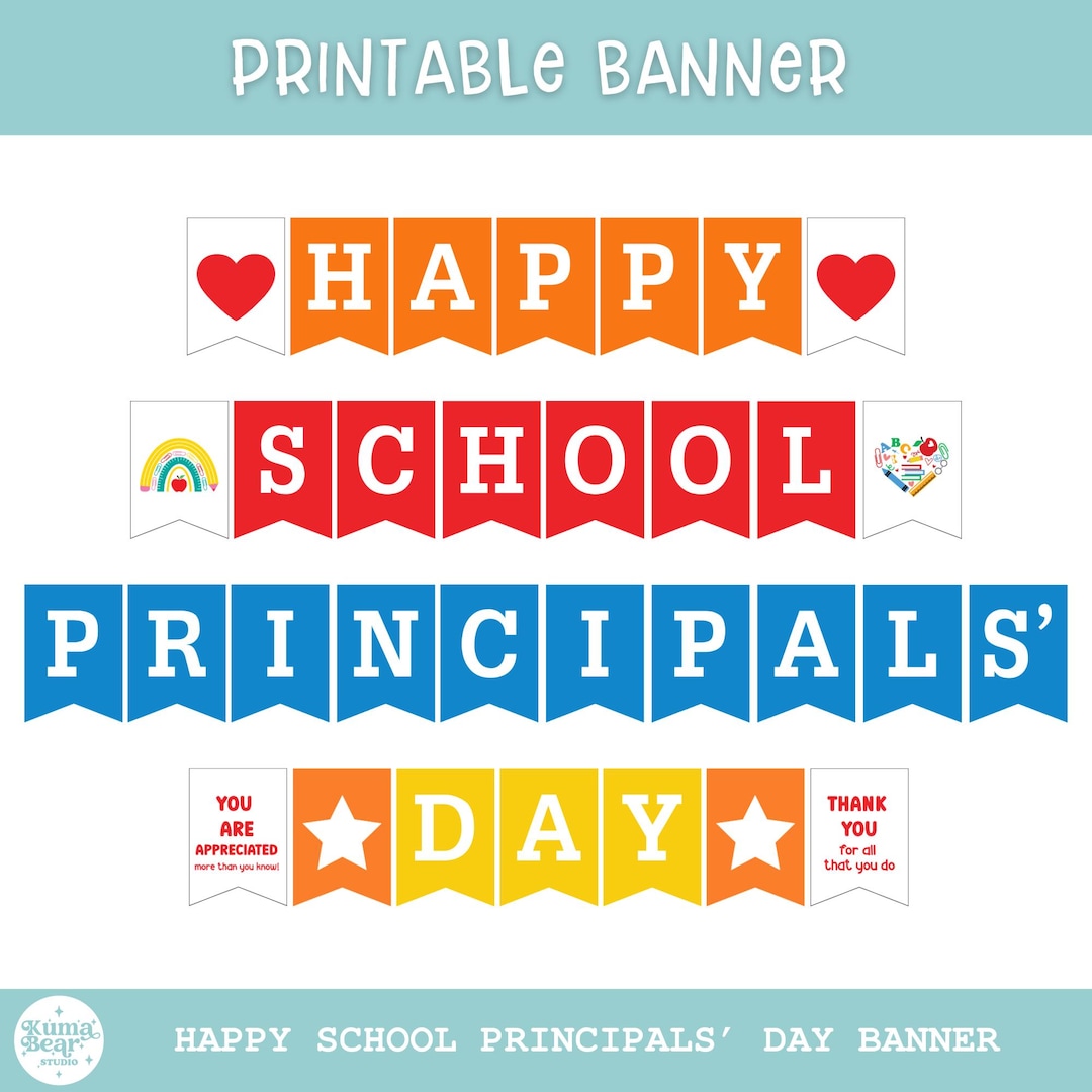 School Principal Printable Banner, School Principals Day Sign ...