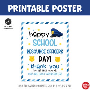 School Resource Officers Day Sign Printable SRO Appreciation Decor ...