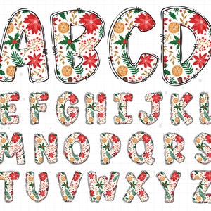Christmas Alphabet PNG, Christmas PNG Letters & Numbers, Xmas PNG ...
