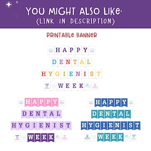 Dental Hygienist Week Banner, Printable Dental Hygienist Appreciation ...